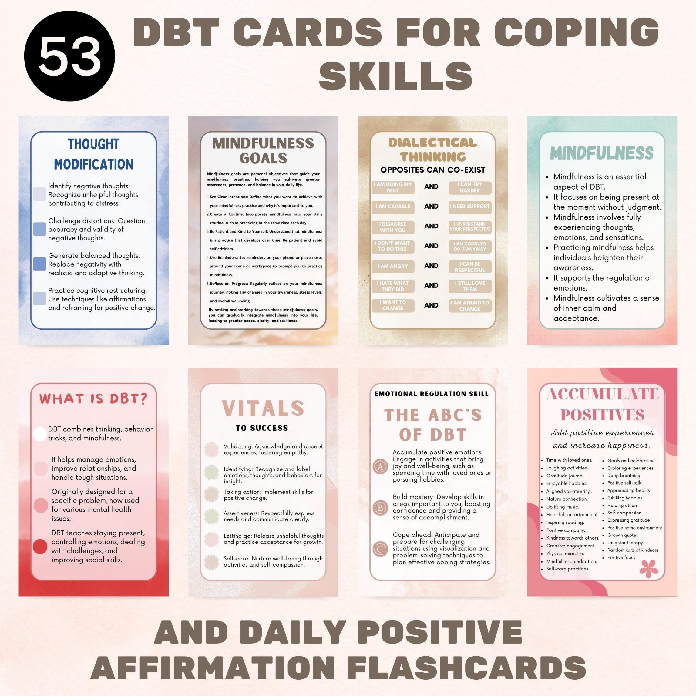 DBT coping skills & Affirmations Flash cards (PDF) – HoriaKadi