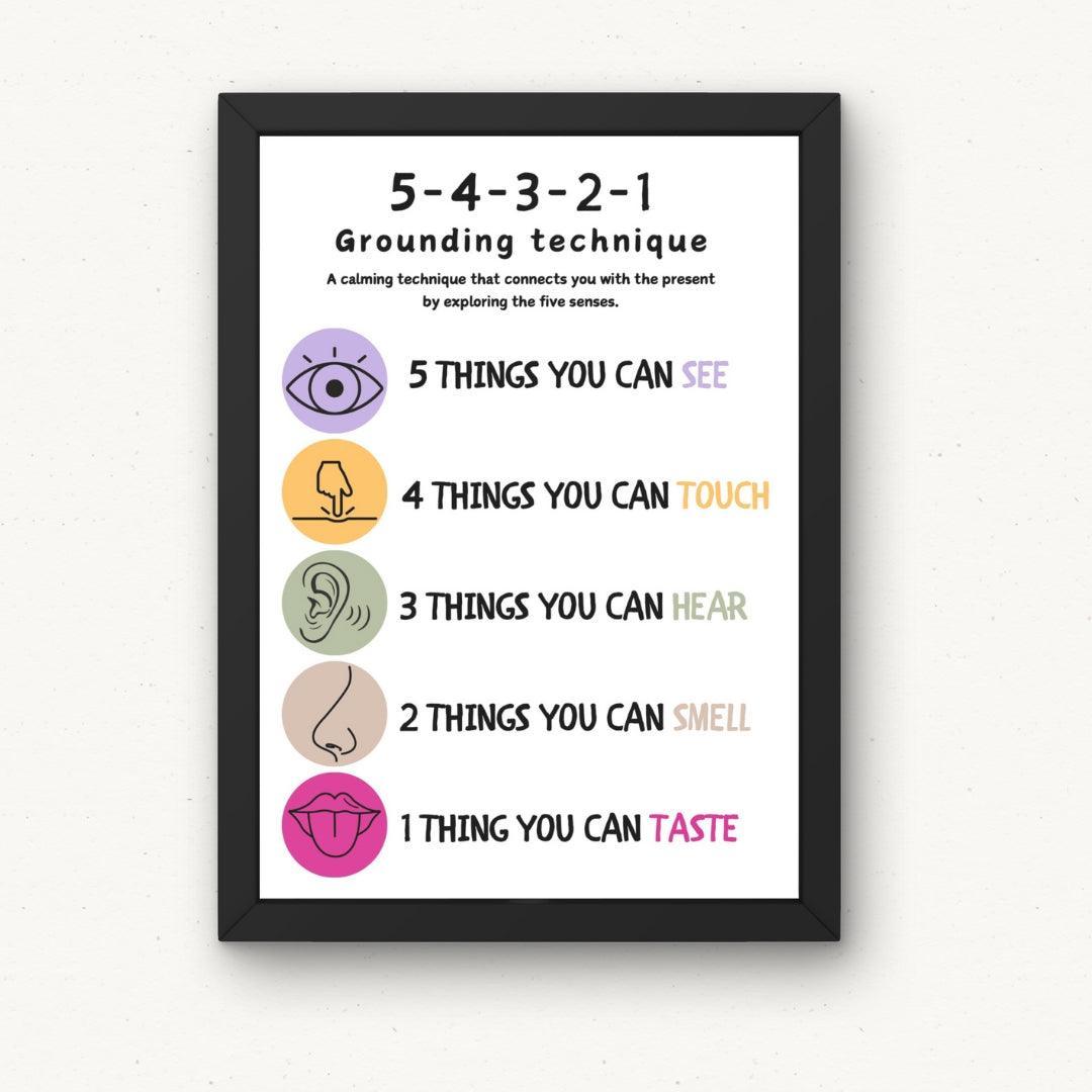 Grounding technique - coping skills Poster (PDF) – HoriaKadi